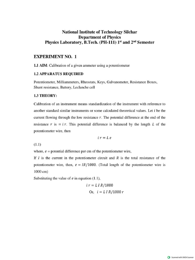 Lab Manual Physics | PDF