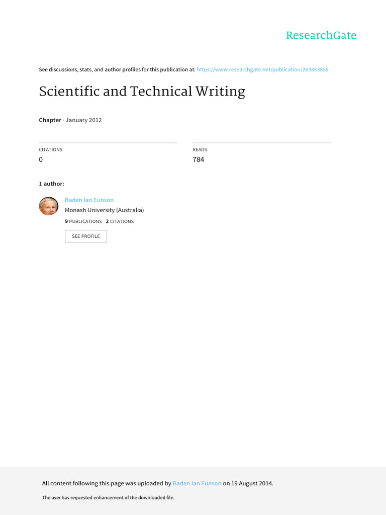 Scientific and Technical Writing | PDF