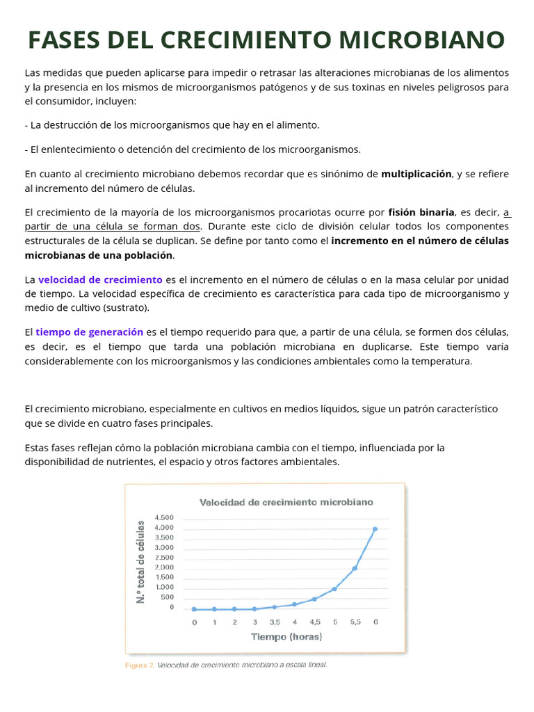 Fases Del Crecimiento Microbiano | PDF