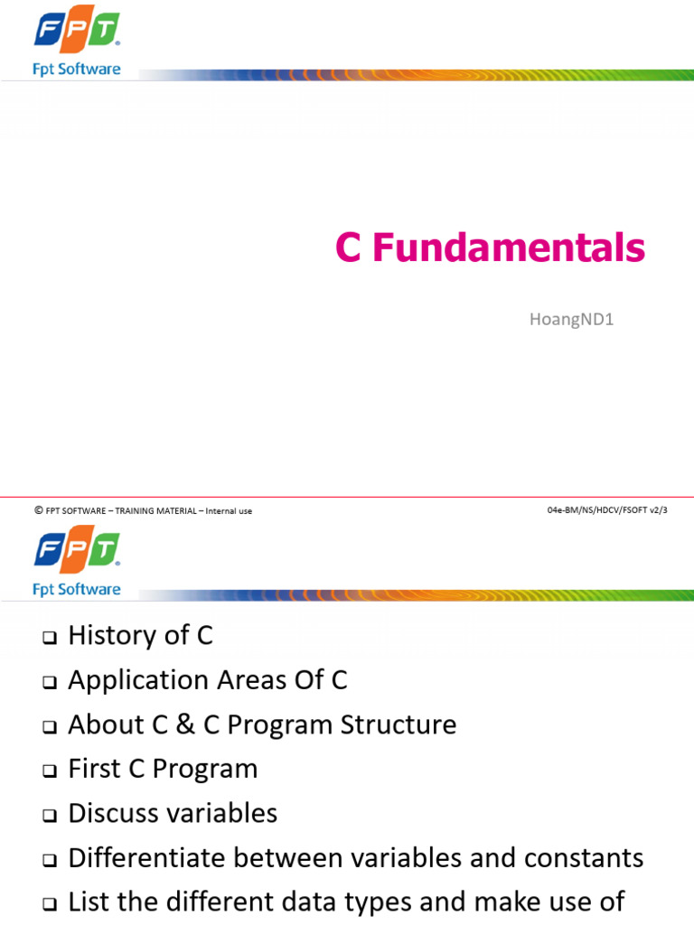 C Fundamentals - Data Types & Variables | PDF C Fundamentals - Data Types & Variables | PDF