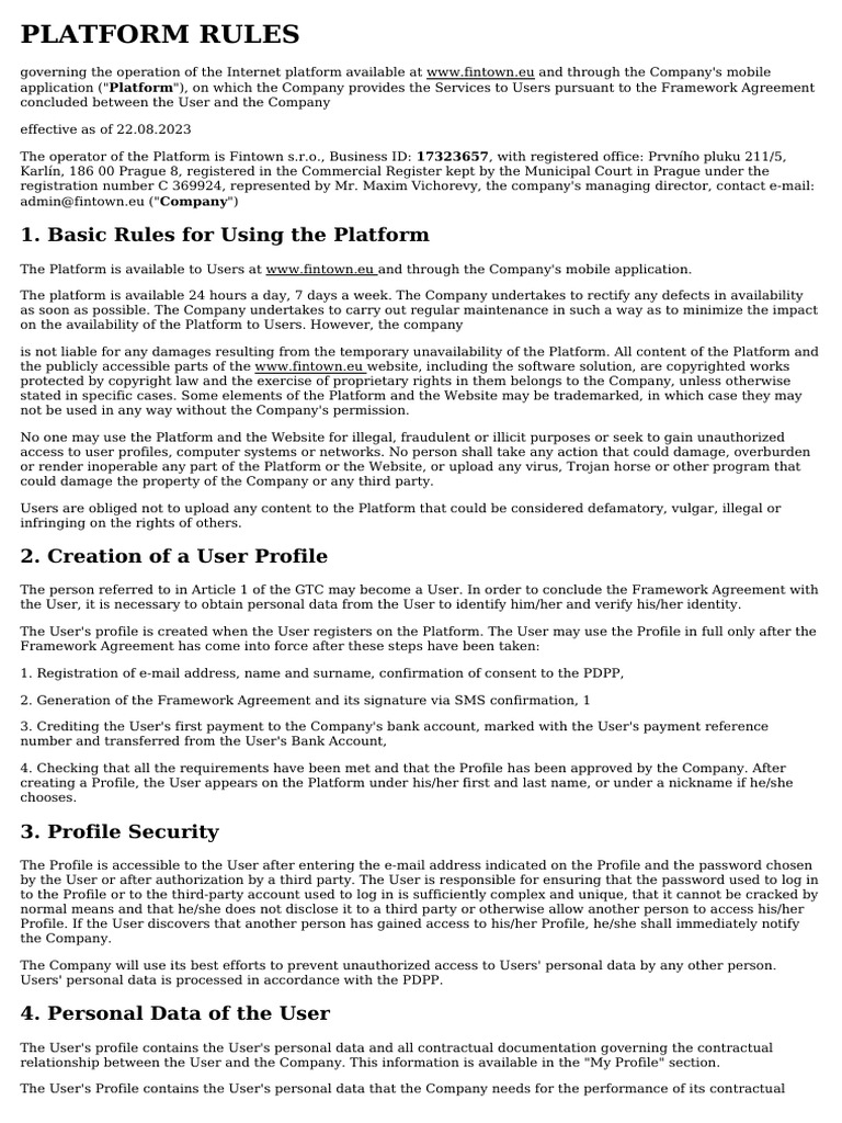 Platform Rules Effective From 22082023 | PDF