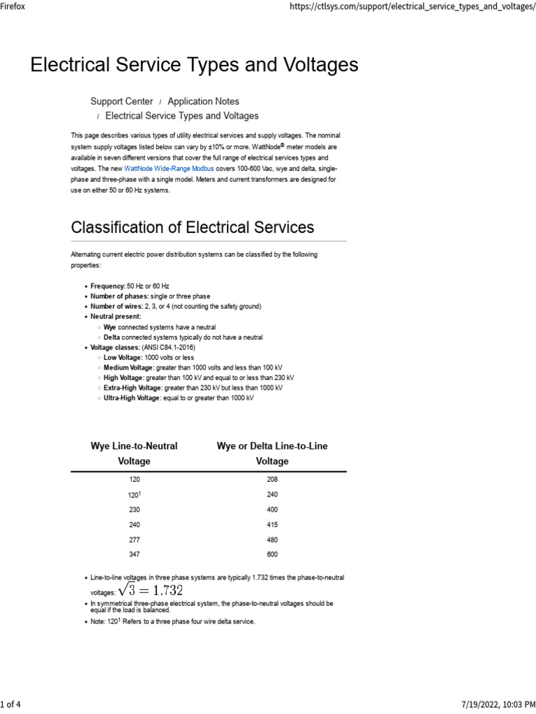 Electrical Service Types and Voltages - Continental Control Systems ...
