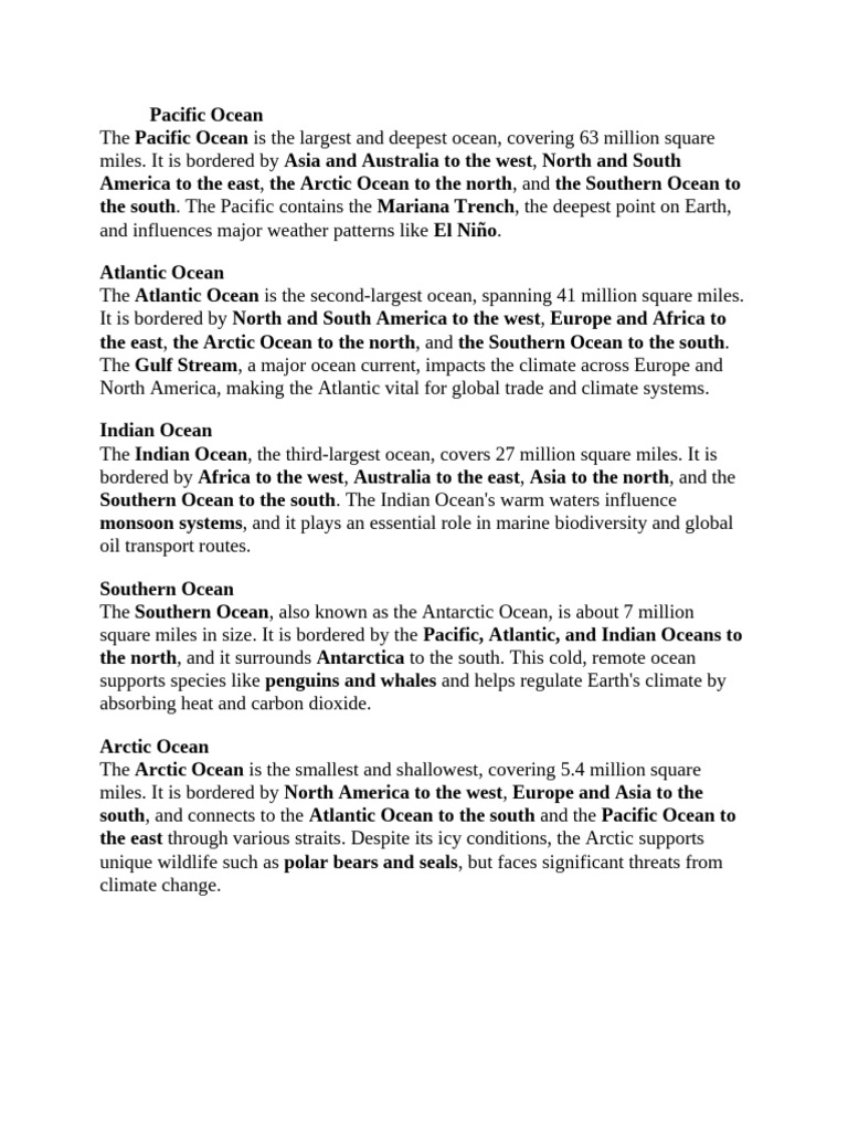 Oceans | PDF