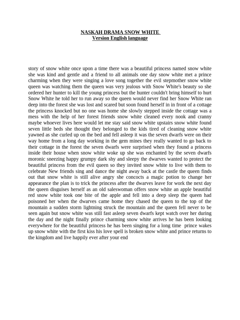 Naskah Drama Snow White | PDF
