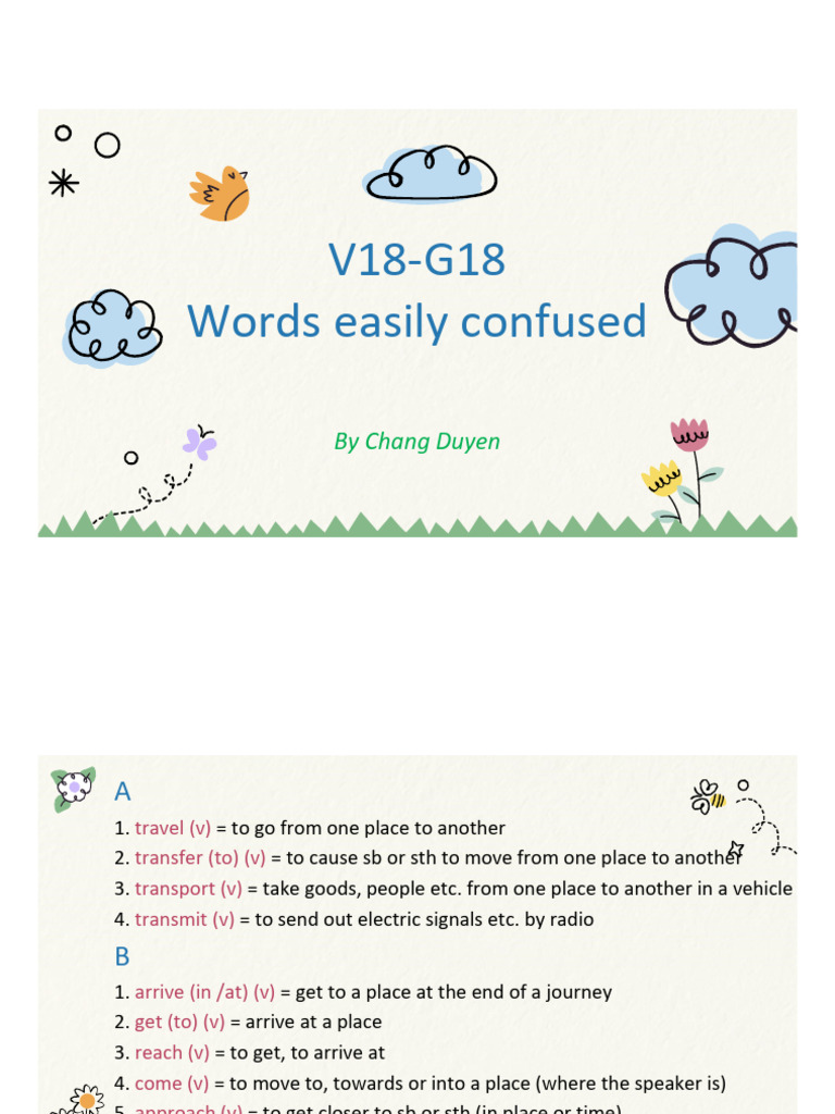 V18-G18. Words Easily Confused | PDF