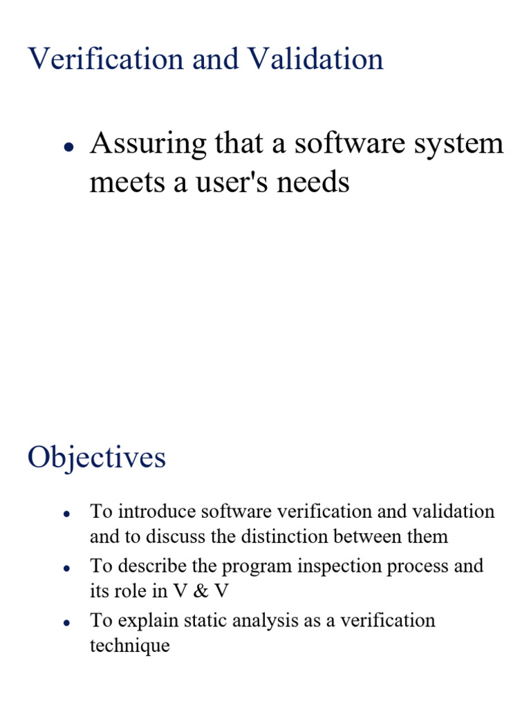 Verification and Validation | PDF