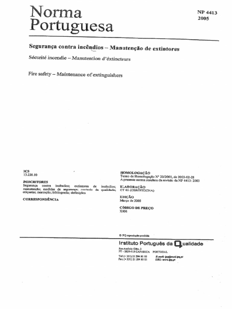 NP 4413 - 2005 | PDF