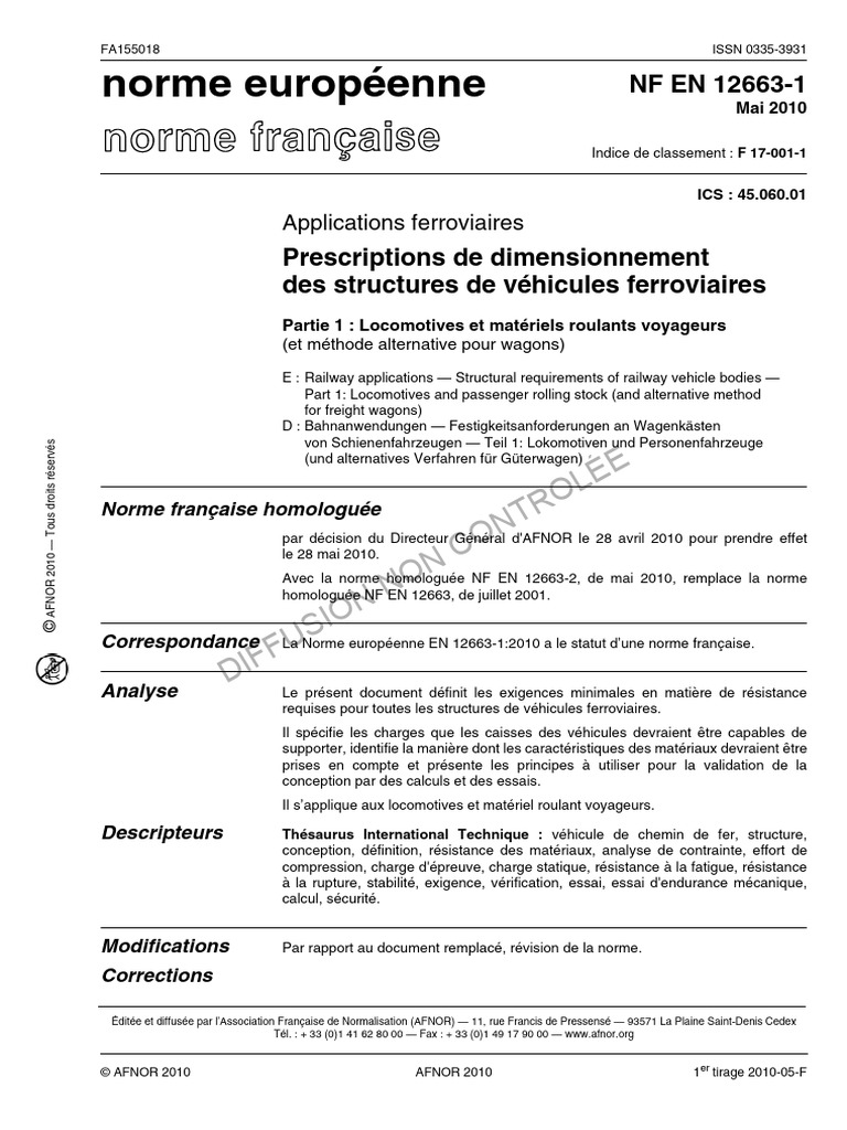 NF en 12663-1 | PDF