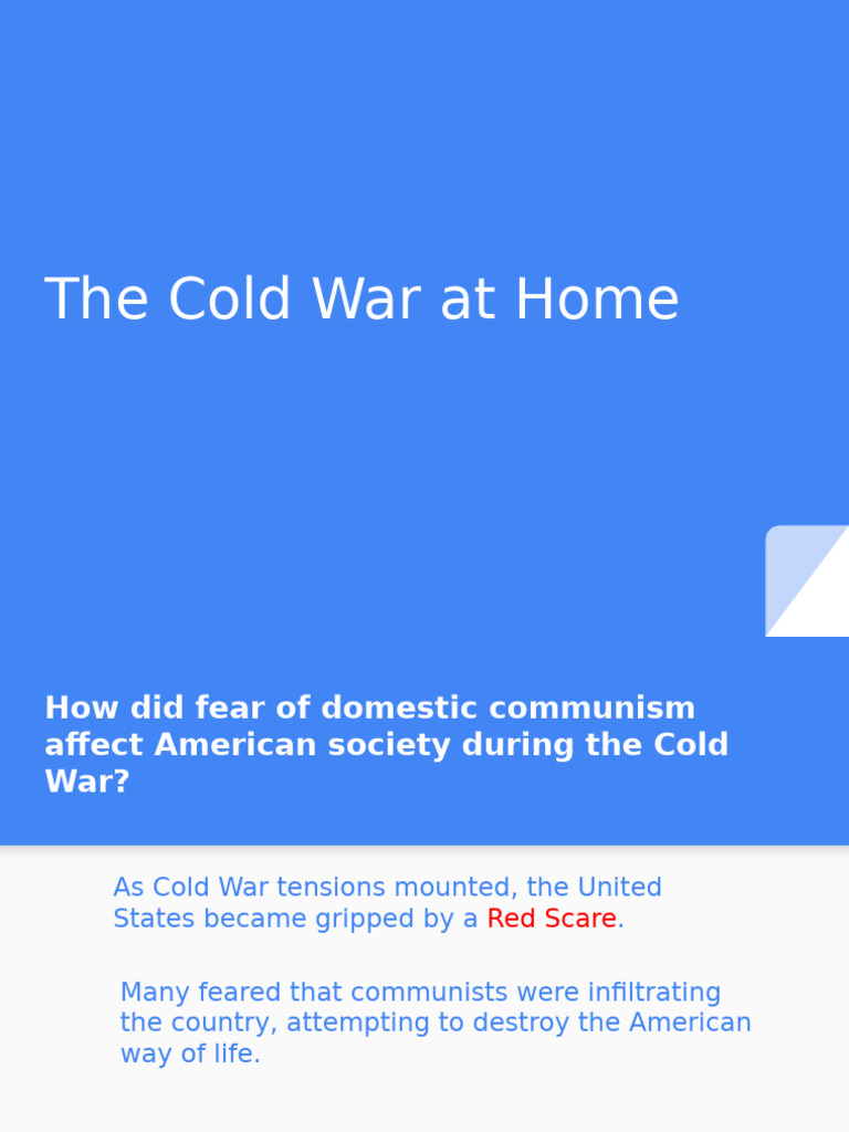 CH 25.4 The Cold War at Home | PDF