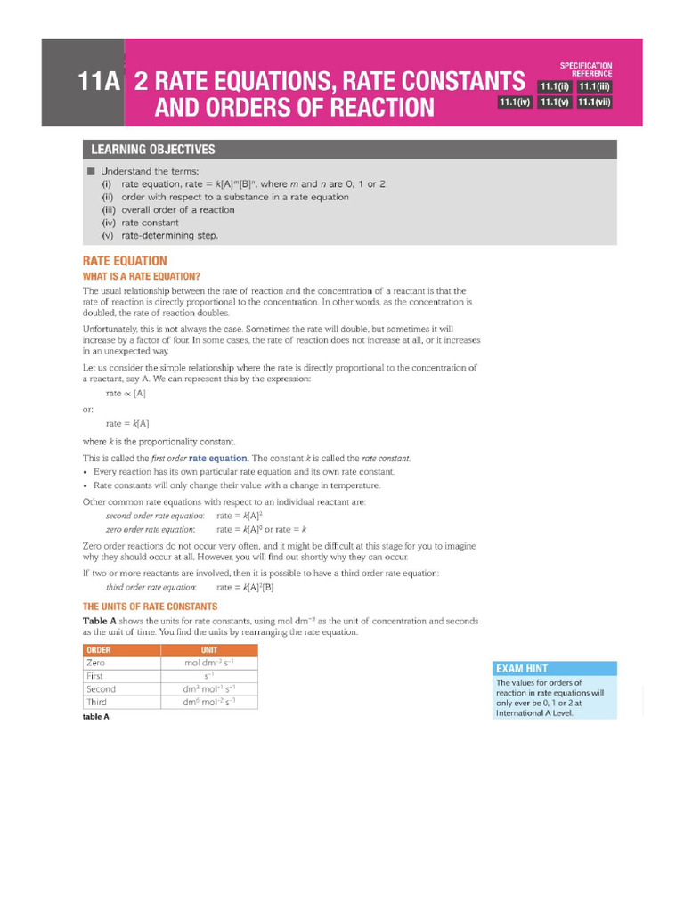 Rate Determining Step Book Pages | PDF