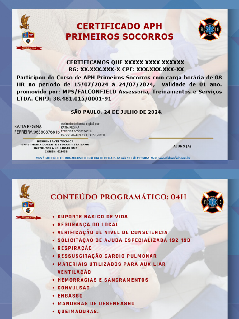 Certificado Aph A4 Ass | PDF