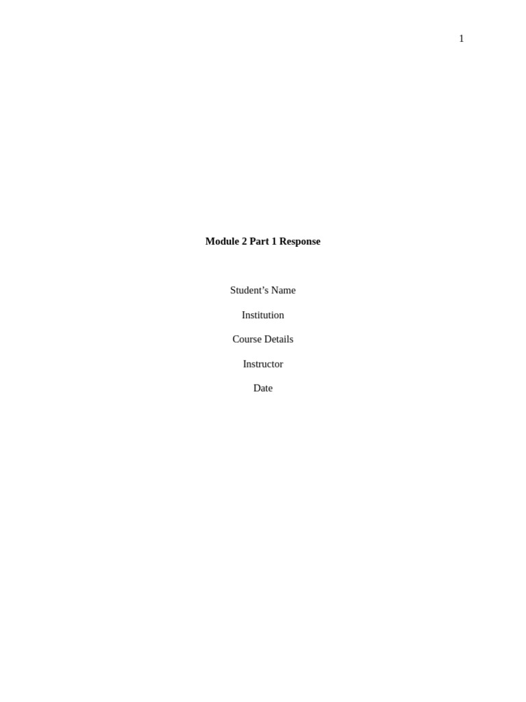 Module 2 Part 1 Response | PDF