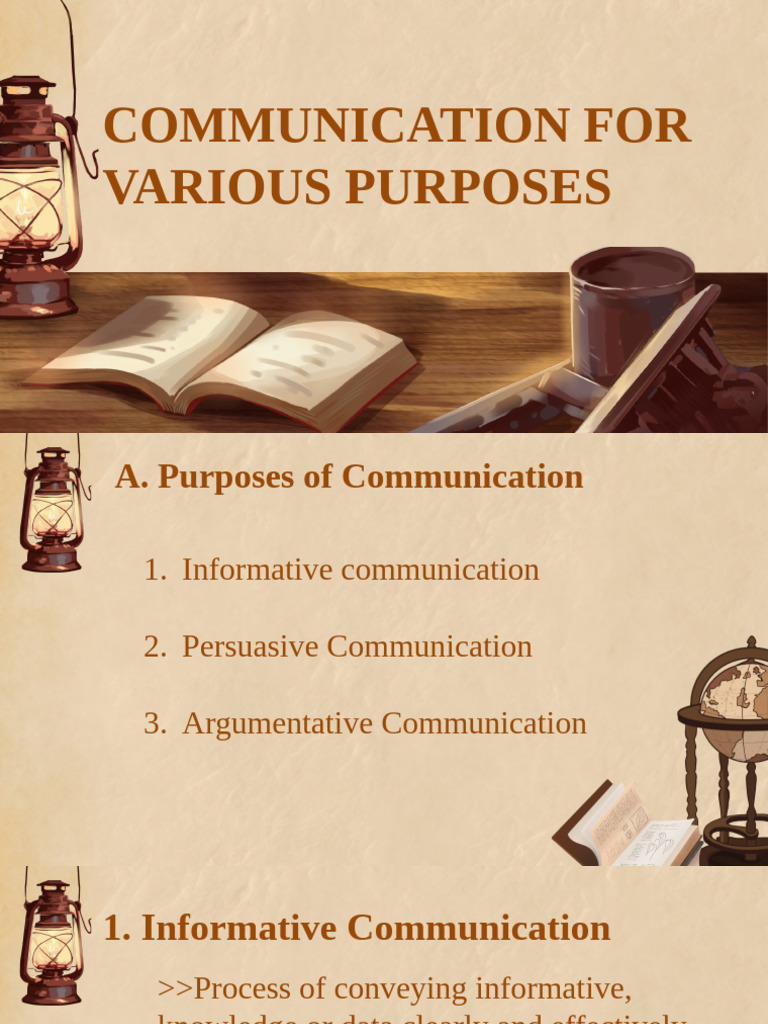 Communication For Various Purposes | PDF