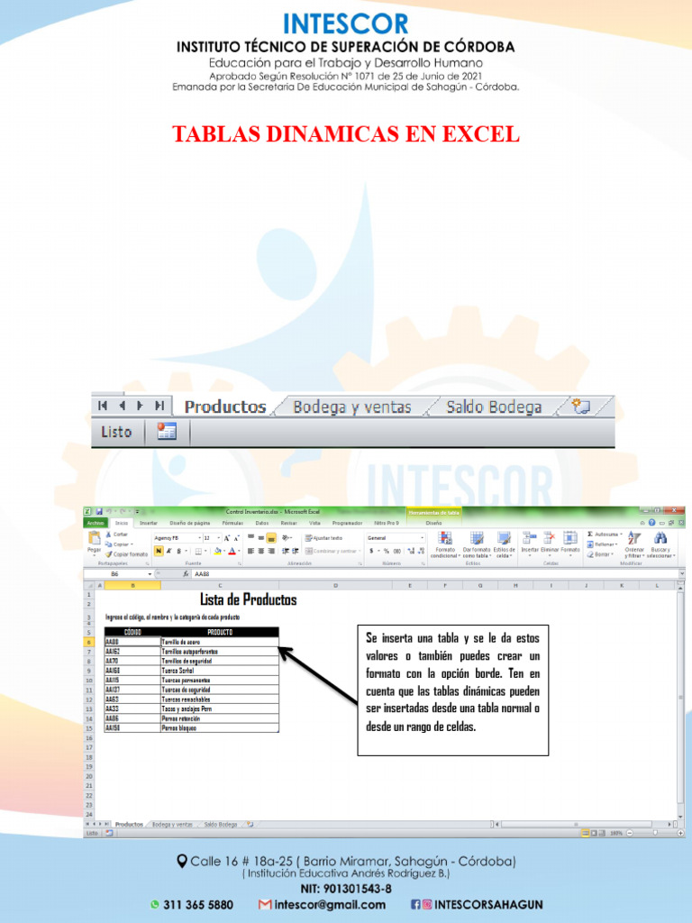 Tablas Dinamicas | PDF