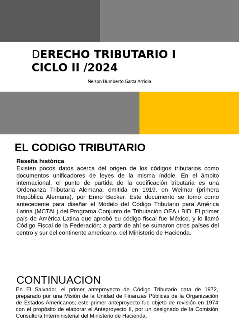 Derecho Tributario I El Codigo Tributario | PDF