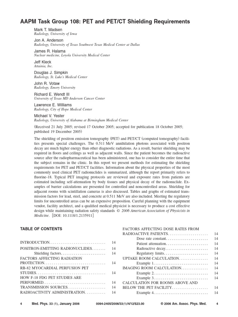 Medical Physics - 2005 - Madsen - AAPM Task Group 108 PET and PET CT ...