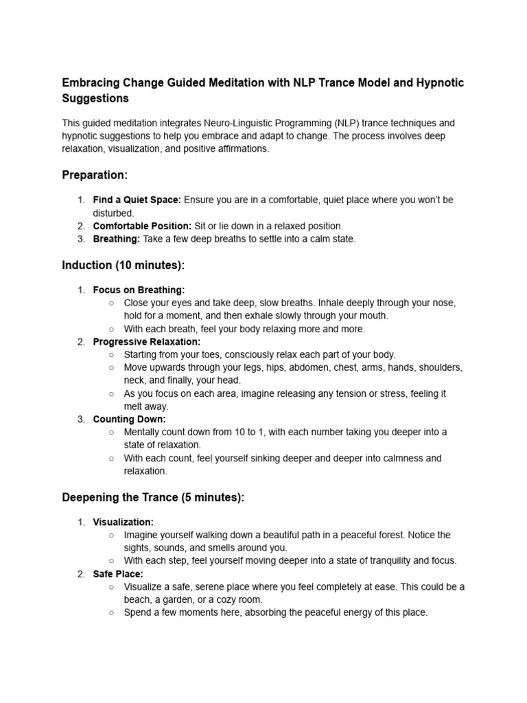 Embracing Change Meditation | PDF