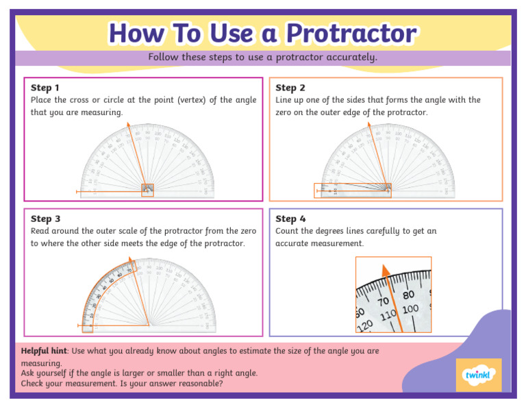 Color How To Use a Protractor Poster | PDF