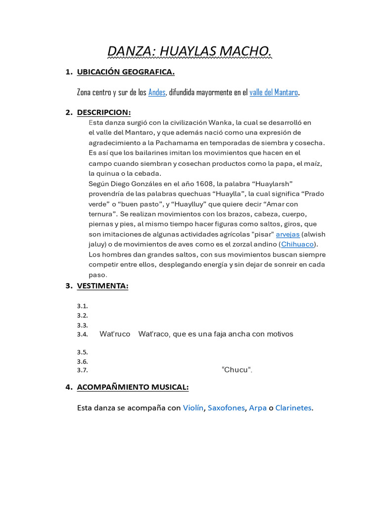 Danza Huayllash Macho | PDF