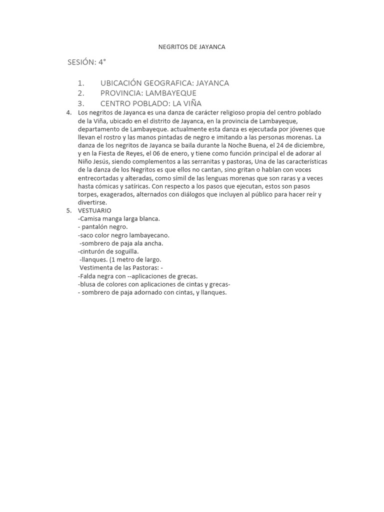 Negritos de Jayanca | PDF