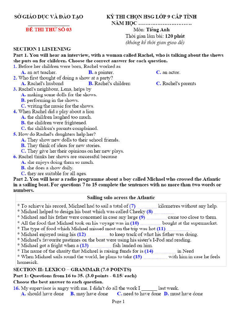 De Thi Thu So 03 20192020doc - 1600 - PDF - Gdrive.vip | PDF