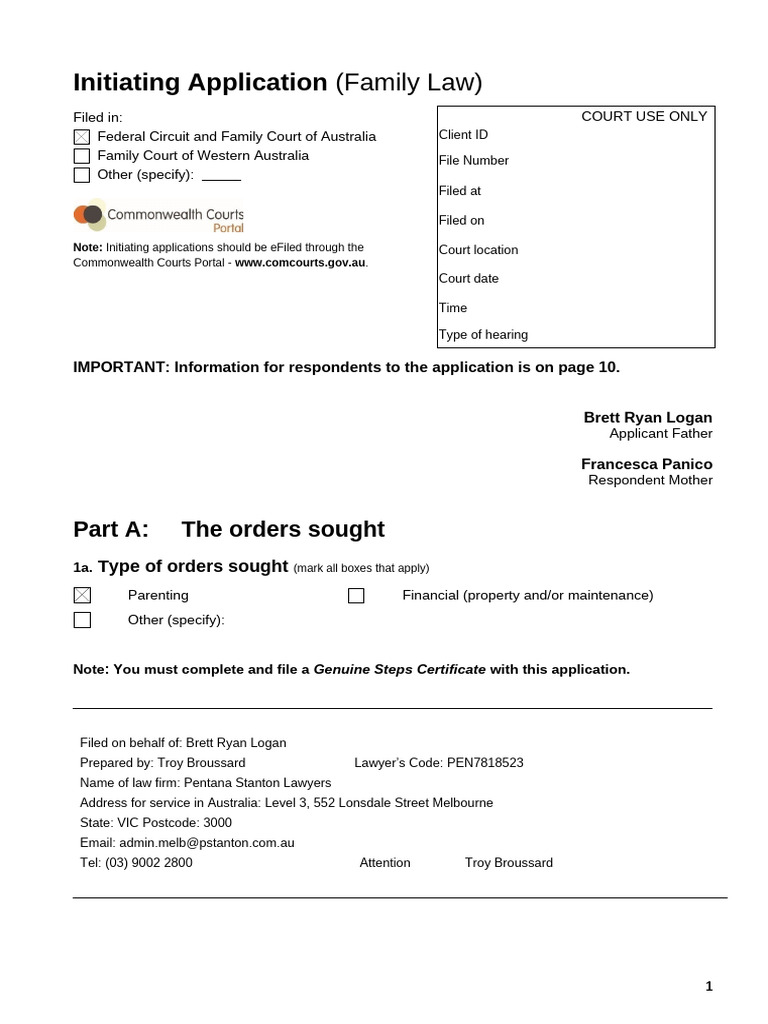 Initiating Application v2 2 | PDF