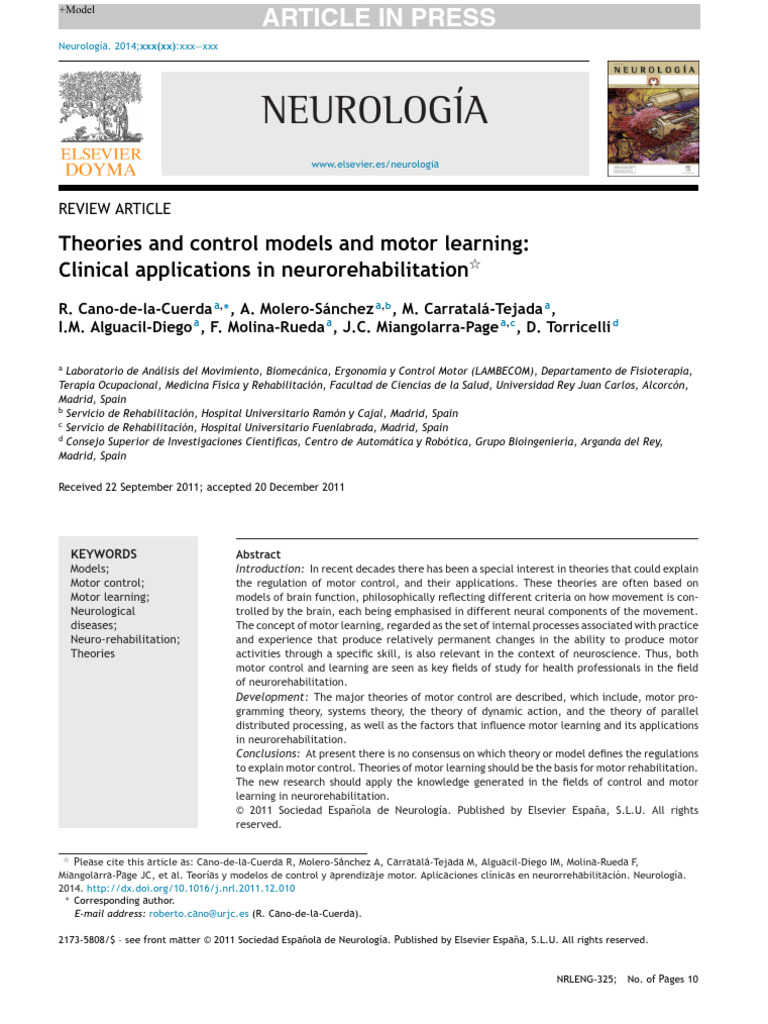 Theories of Motor Control Learning | PDF