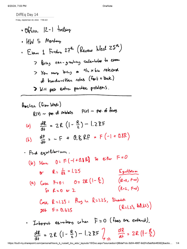 DiffEQ Day 14 Sep 20 | PDF