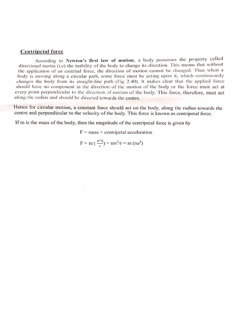 Centripetal and Centrifugal force | PDF