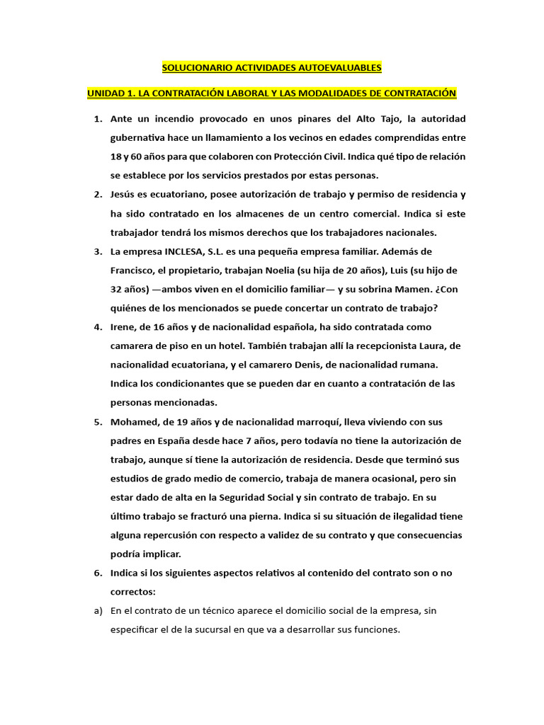 Actividades Unidad 1 | PDF