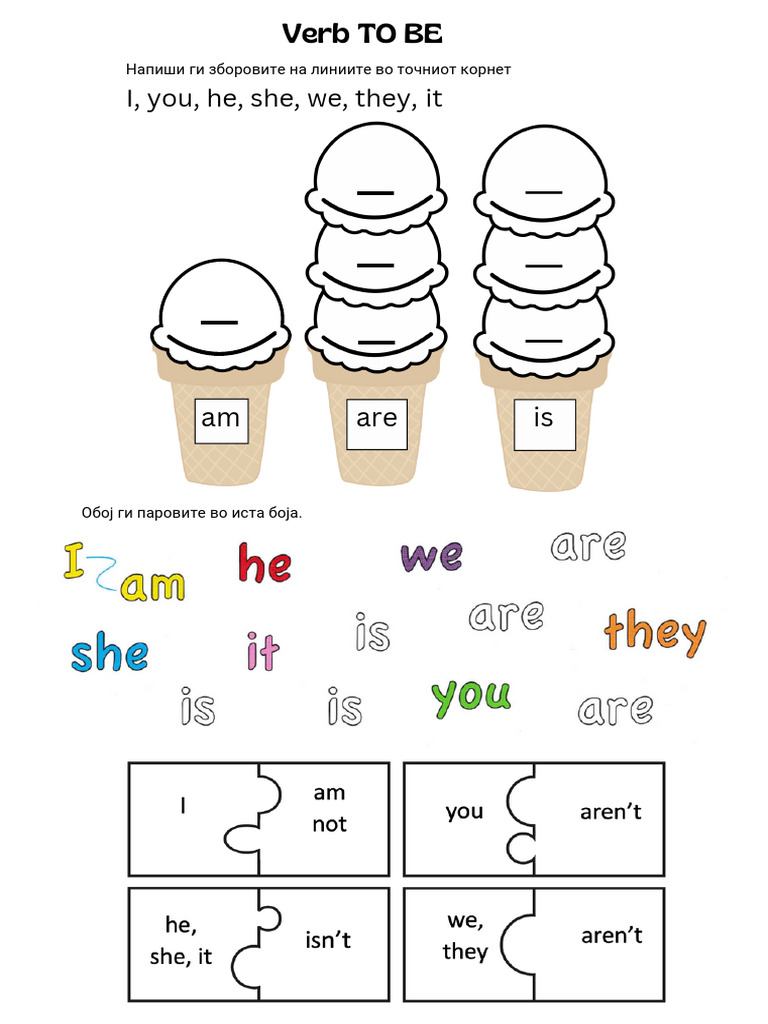 Verb To Be: Fill in the Blanks | PDF