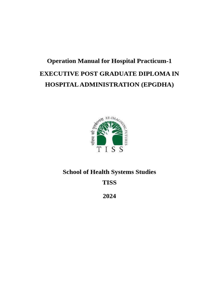 Hospital Practicum-1 Guidelines - EPGDHA 2024-25 Batch | PDF