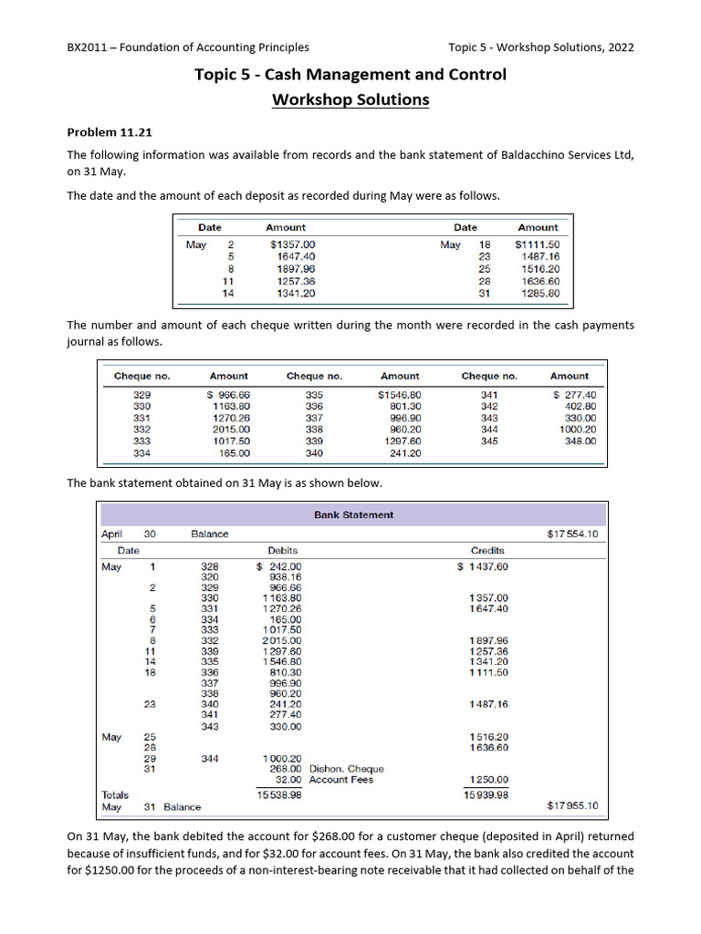 BX2011 Topic05 Workshop Solutions 2022 | PDF