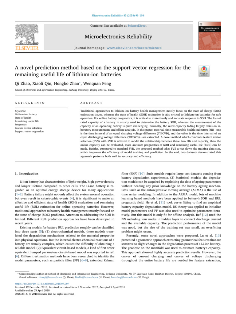 A Novel Prediction Method Based On The Support Vector Regression For ...