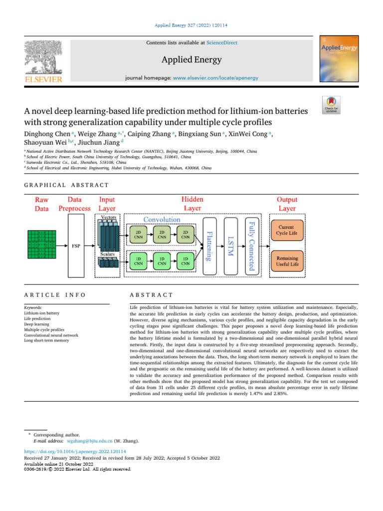 A Novel Deep Learning-Based Life Prediction Method For Lithium-Ion ...