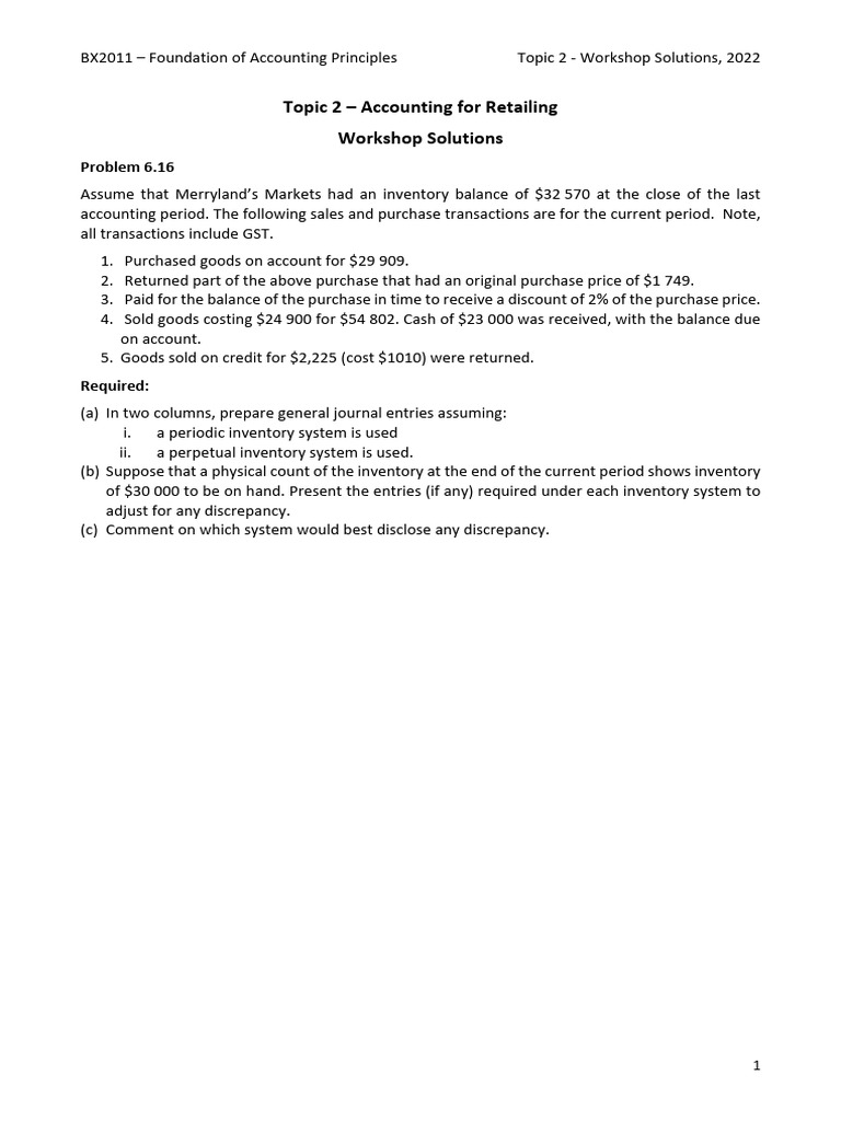 BX2011 Topic02 Workshop Solutions 2022 | PDF