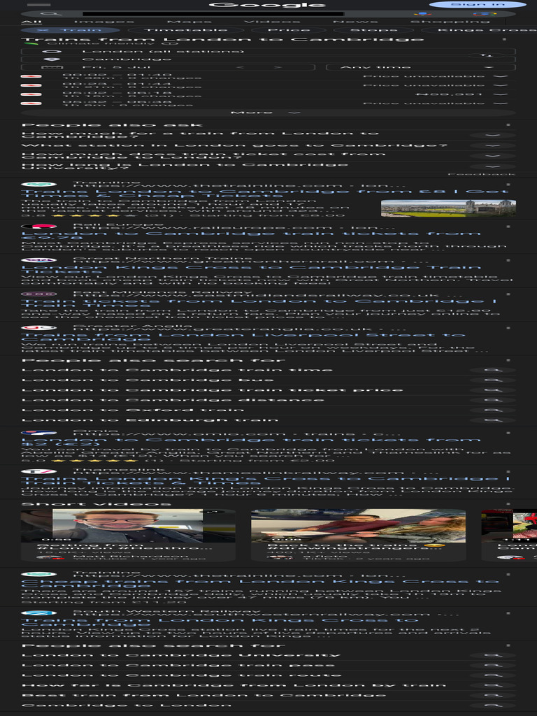 London To Cambridge Train | PDF