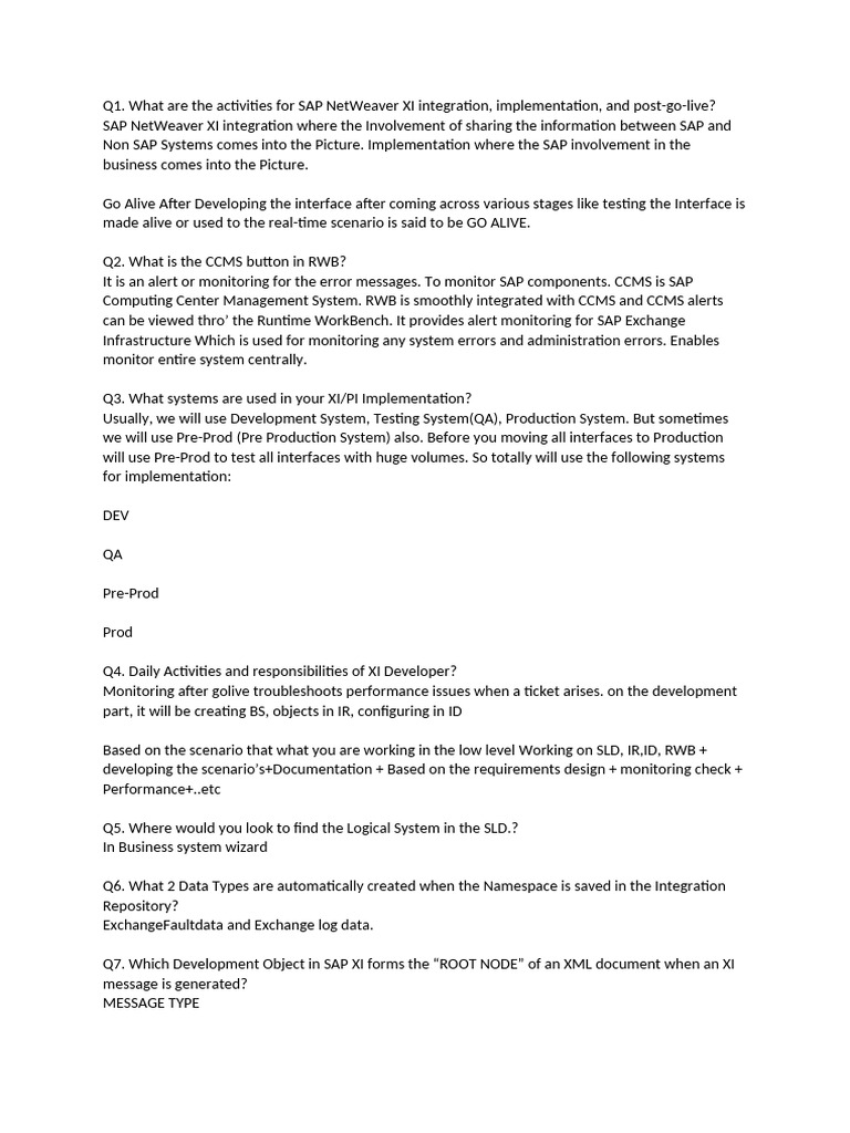 SAP Questions | PDF