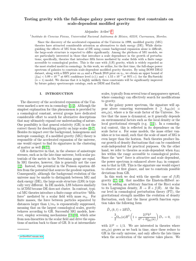 Testing Gravity With The Full-Shape Galaxy Power Spectrum: First ...