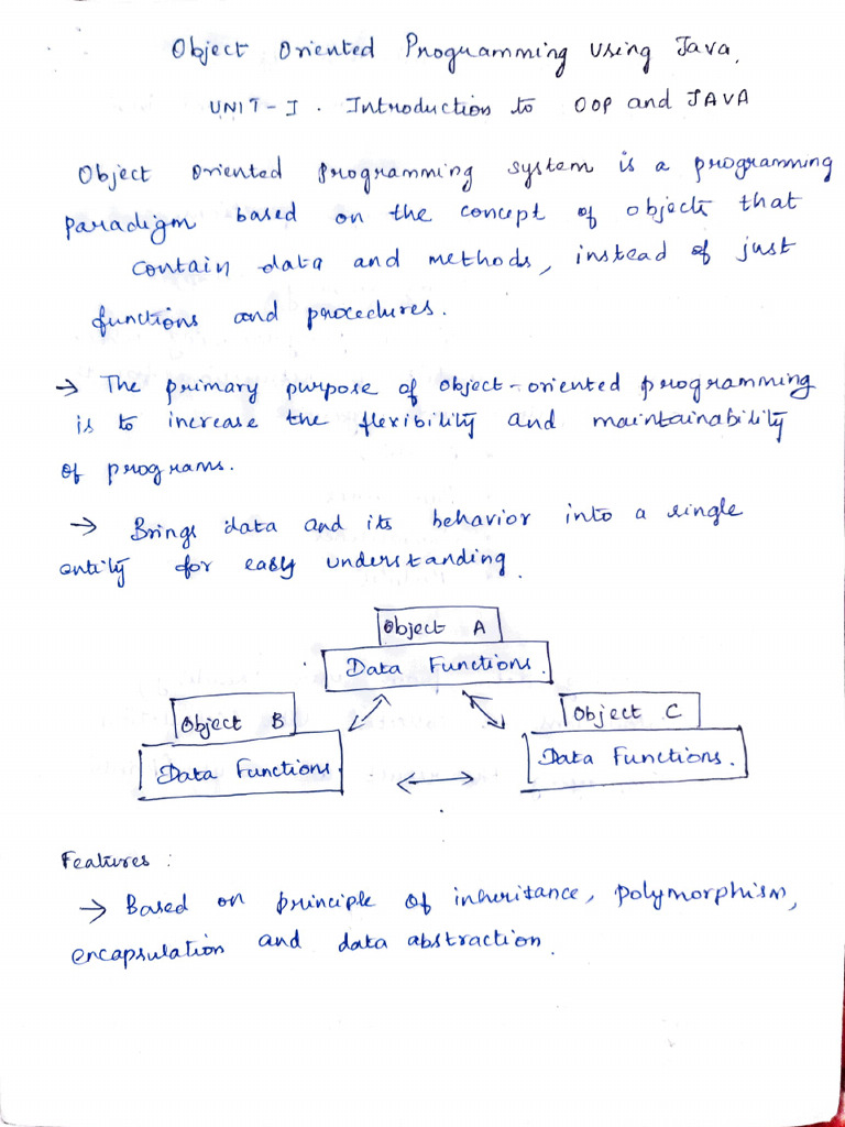 OOPs Unit 1 | PDF