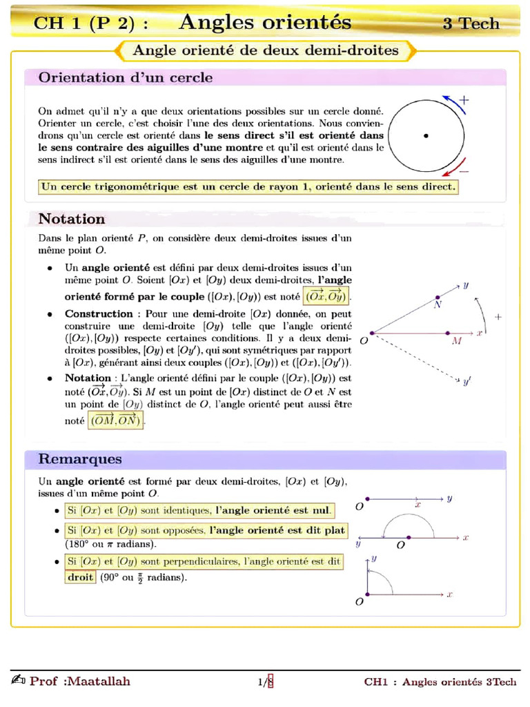 Angles orientés | PDF