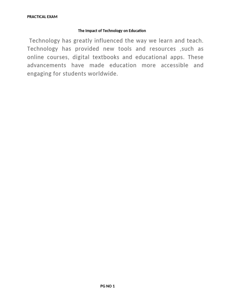 The Impact of Technology On Education | PDF