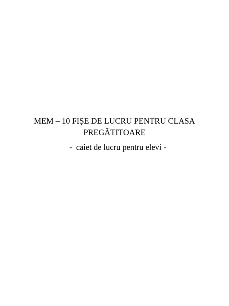 Caiet Fise Clasa Pregatitoare | PDF