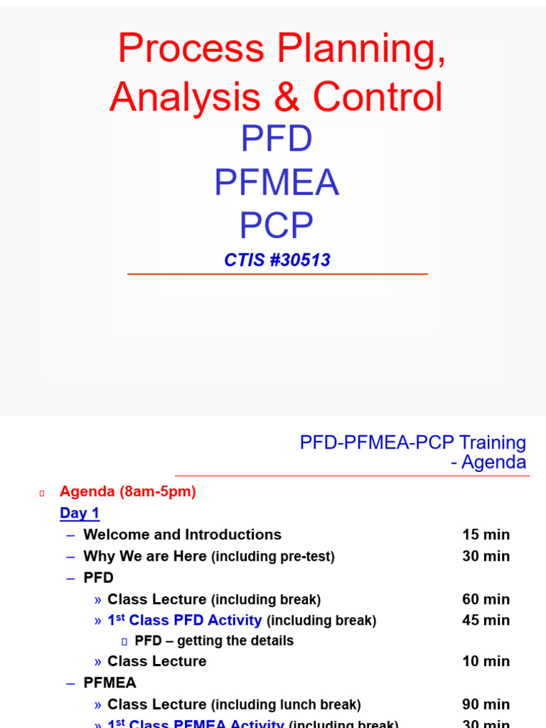 PFD_PFMEA_PCP Handout | PDF