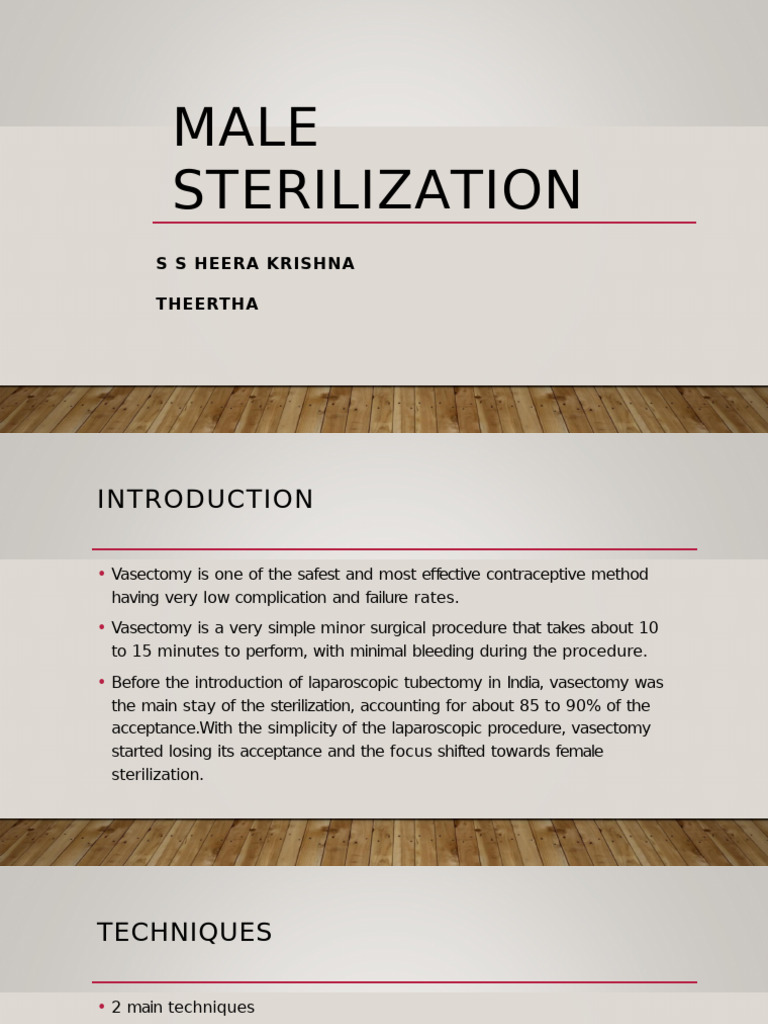 Male Sterilization | PDF