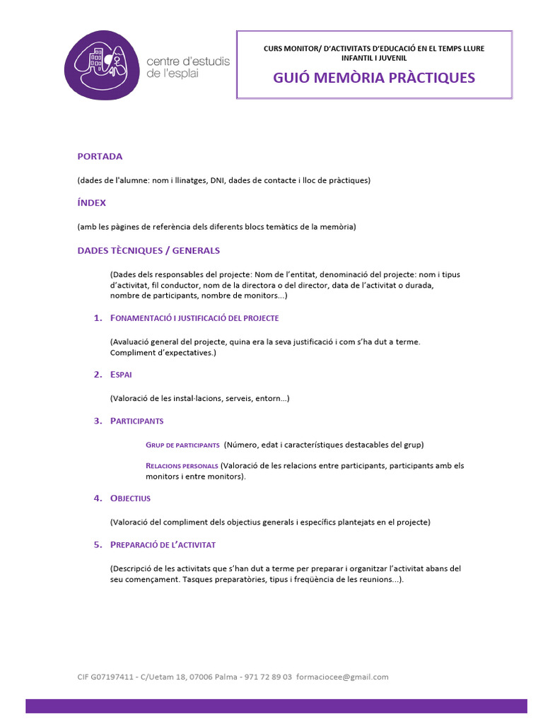 Guió Memòria Pràctiques 2024 | PDF