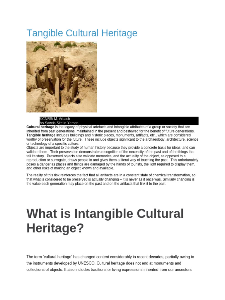 Tangible Cultural Heritage | PDF