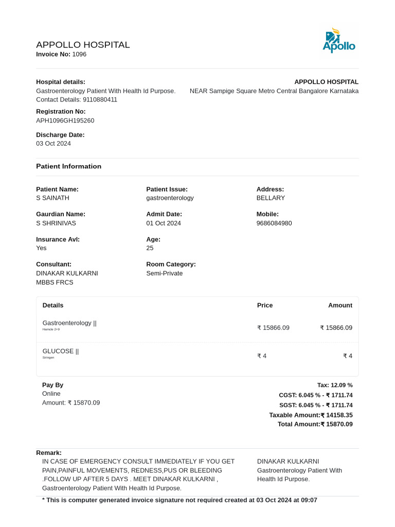 Medical Bill Template 1 | PDF