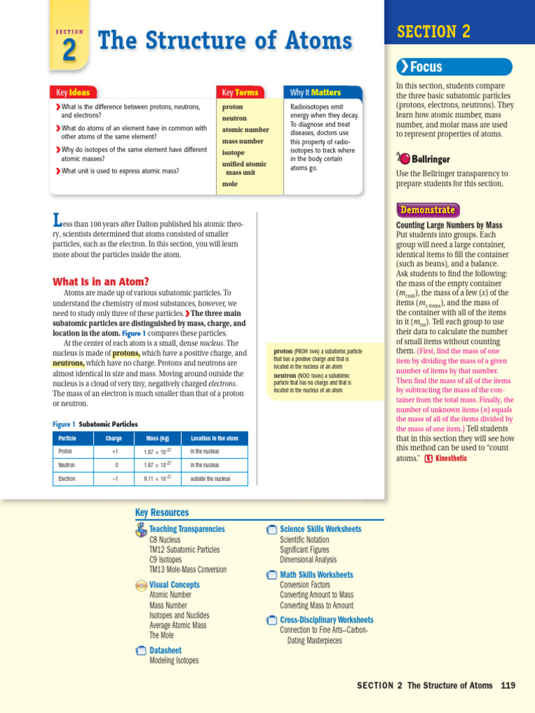 Chapter_4-Section_2_-_The_Structure_of_the_Atom | PDF