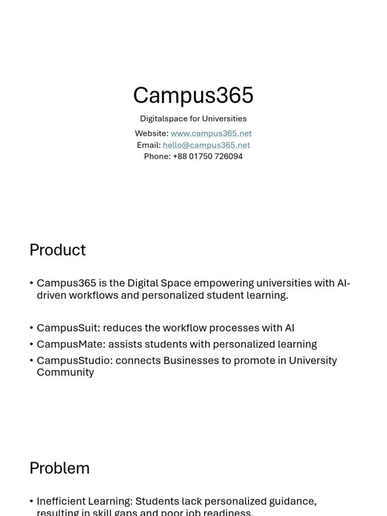 Campus365 bnw pitch | PDF